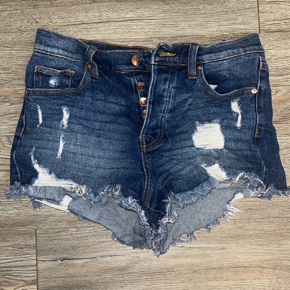Fashion Nova | Shorts | Denim Button Up Shorts | Poshmark